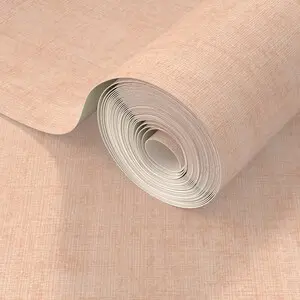 Spoonflower Canvas Texture Pink 100% Natural Sisal Grasscloth Wallcovering - Pink,beige