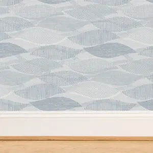 Spoonflower Gray Waves Neutral Geometric Abstract Ocean Custom Pre-pasted Wallpaper