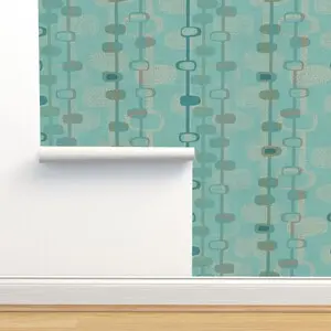 Spoonflower Cast Your Fate Poolside Jumbo 100% Natural Sisal Grasscloth Wallcovering