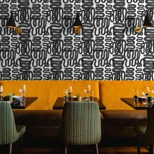Spoonflower Punk Modern Abstract Spring Graffiti Scribble Custom Pre-pasted Wallpaper