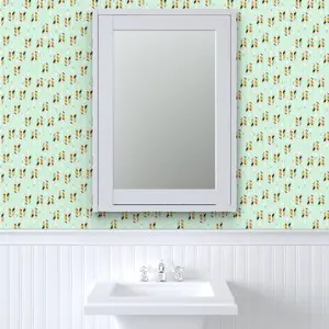 Spoonflower Large Arrows Mint Arrow Feather Boho Scale Modern Custom Removable Wallpaper
