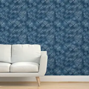 Spoonflower Batik Shibori Tie Dye Traditional Wallpaper - Blue