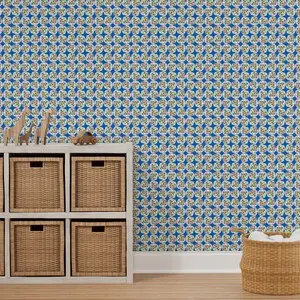 Spoonflower Power Technology Electricity Electrical Custom Pre-pasted Wallpaper