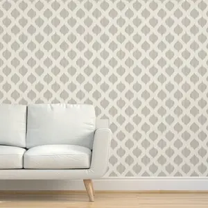 Spoonflower Ikat Warm Polka Dots Boho Shabby Chic Custom Removable Wallpaper