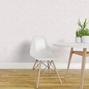 Spoonflower Pink Dots Dotted And Custom Pre-pasted Wallpaper