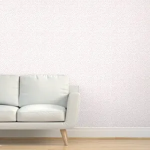 Spoonflower Pink Dots Dotted And Custom Pre-pasted Wallpaper