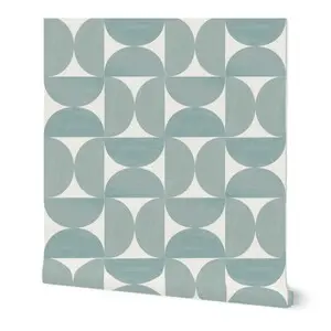 Spoonflower Inflexion Morning Mist 100% Natural Sisal Grasscloth Wallcovering - Aqua,blue