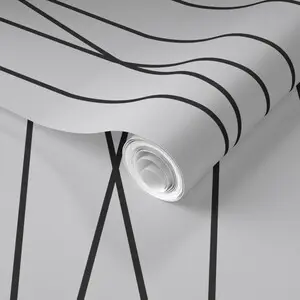 Spoonflower Vintage Stripe Grey Modern Geometric Abstract Traditional Wallpaper - Gray