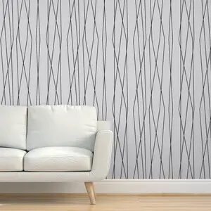 Spoonflower Vintage Stripe Grey Modern Geometric Abstract Traditional Wallpaper