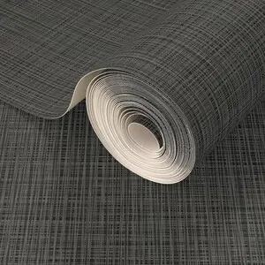 Spoonflower Charcoal Texture 100% Natural Sisal Grasscloth Wallcovering - Gray,black