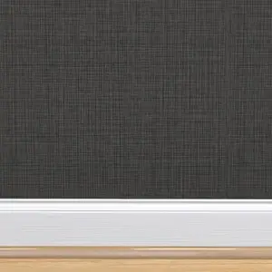 Spoonflower Charcoal Texture 100% Natural Sisal Grasscloth Wallcovering - Gray,black