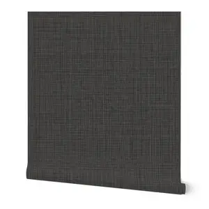 Spoonflower Charcoal Texture 100% Natural Sisal Grasscloth Wallcovering - Gray,black
