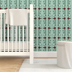 Spoonflower Rose Craftsman Glasgow Charles Rennie Mackinto Custom Removable Wallpaper