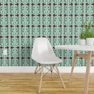 Spoonflower Rose Craftsman Glasgow Charles Rennie Mackinto Custom Removable Wallpaper