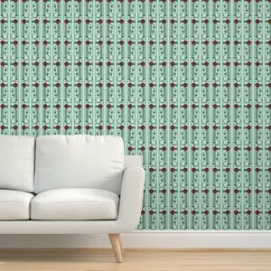 Spoonflower Rose Craftsman Glasgow Charles Rennie Mackinto Custom Removable Wallpaper