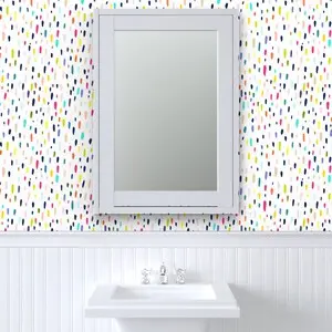 Spoonflower Summer Pattern Party Tropical Confetti Custom Pre-pasted Wallpaper