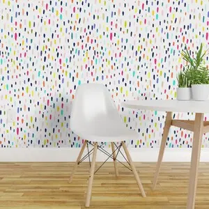 Spoonflower Summer Pattern Party Tropical Confetti Custom Pre-pasted Wallpaper