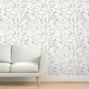 Spoonflower Summer Pattern Party Tropical Confetti Custom Pre-pasted Wallpaper