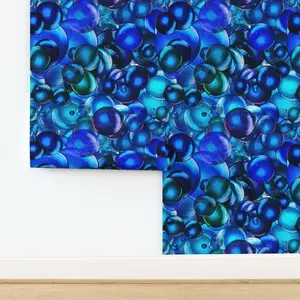 Spoonflower Retro Circles Abstract Party Fun Bubbles Custom Pre-pasted Wallpaper