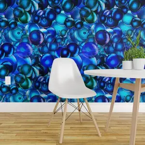 Spoonflower Retro Circles Abstract Party Fun Bubbles Custom Pre-pasted Wallpaper