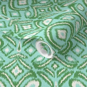 Spoonflower Flower Green Modern Abstract Mint Colourful Traditional Wallpaper - Green,mint