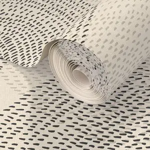 Spoonflower Jumbo Stripy Boho Drop Double 100% Natural Sisal Grasscloth Wallcovering - Beige