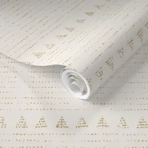 Spoonflower Stripe Modern Dot Light Custom Pre-pasted Wallpaper - Gray