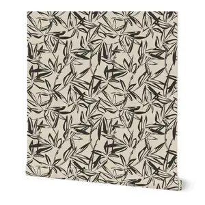 Spoonflower Junglia Charcoal 100% Natural Sisal Grasscloth Wallcovering