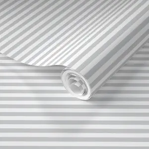 Spoonflower Stripes Light Grey Horizontal D2d3d5 Gray Custom Removable Wallpaper - Gray,white