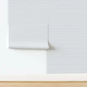 Spoonflower Stripes Light Grey Horizontal D2d3d5 Gray Custom Removable Wallpaper - Gray,white