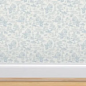 Spoonflower Peter Rabbit Toile 100% Natural Sisal Grasscloth Wallcovering