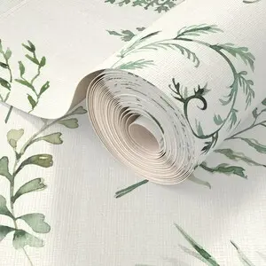 Spoonflower P3 100% Natural Sisal Grasscloth Wallcovering - Green