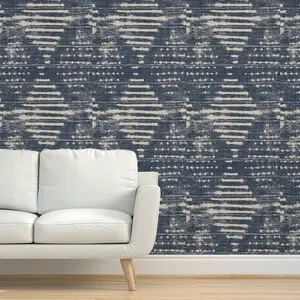Spoonflower Kufi Large 100% Natural Sisal Grasscloth Wallcovering