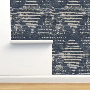 Spoonflower Kufi Large 100% Natural Sisal Grasscloth Wallcovering