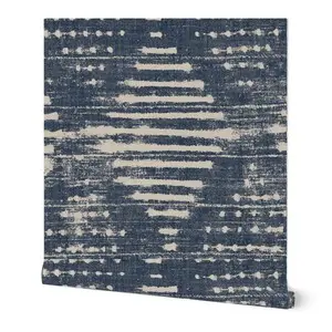 Spoonflower Kufi Large 100% Natural Sisal Grasscloth Wallcovering