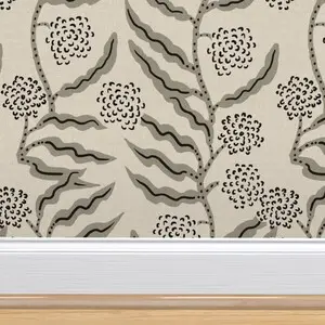 Spoonflower La Ville Vine Neutral 100% Natural Sisal Grasscloth Wallcovering - Beige