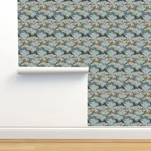 Spoonflower Patchwork Equestrian Light 100% Natural Sisal Grasscloth Wallcovering