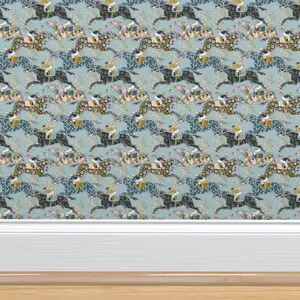 Spoonflower Patchwork Equestrian Light 100% Natural Sisal Grasscloth Wallcovering
