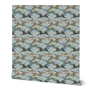 Spoonflower Patchwork Equestrian Light 100% Natural Sisal Grasscloth Wallcovering