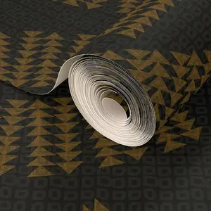 Spoonflower Kapa Waves Gold 100% Natural Sisal Grasscloth Wallcovering - Gold,yellow