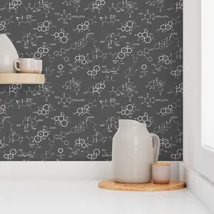 Spoonflower Molecule Science Chemistry Stem Scientist Custom Pre-pasted Wallpaper
