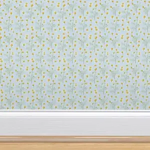 Spoonflower Chamomile Field 100% Natural Sisal Grasscloth Wallcovering
