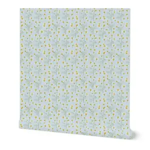 Spoonflower Chamomile Field 100% Natural Sisal Grasscloth Wallcovering