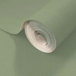Spoonflower Kennebunkport Solid 100% Natural Sisal Grasscloth Wallcovering - Green