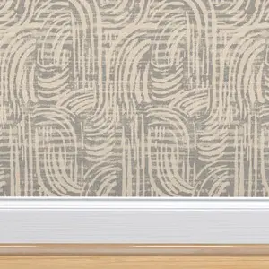 Spoonflower Kiah Grey 100% Natural Sisal Grasscloth Wallcovering