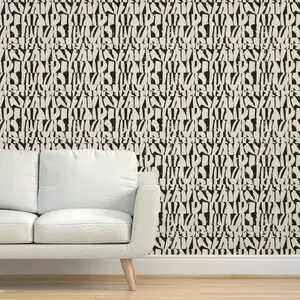 Spoonflower La Ville Modern 100% Natural Sisal Grasscloth Wallcovering