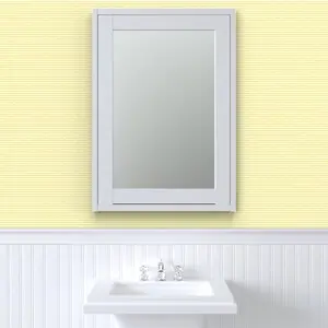 Spoonflower Yellow Stripes Watercolor Custom Removable Wallpaper - Yellow,gray