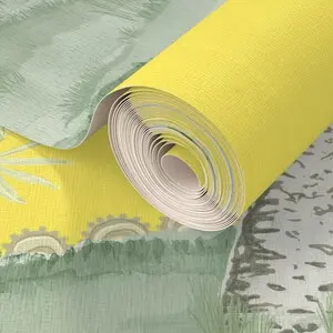 Spoonflower Panel A Heather Citron Orange Deluxe 100% Natural Sisal Grasscloth Wallcovering