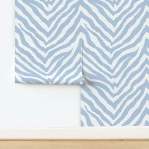 Spoonflower Blue Zebra Iddreamyblue19 Custom Removable Wallpaper