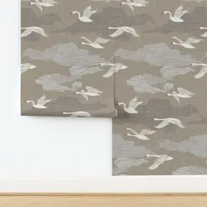 Spoonflower Large Scale Custom Pre-pasted Wallpaper - Brown